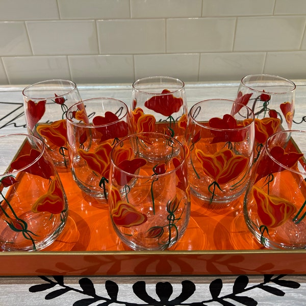 Cardinal Wine Glass, Red Birds Christmas Glassware, Stemless Wine ...