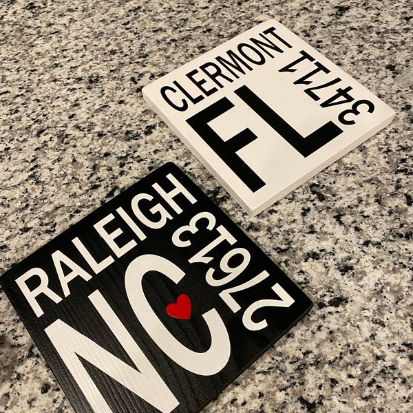 City State Zip Sign - Etsy