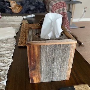 Engraved Reclaimed Wood Tissue Box Cover Rustic Barn Style - Etsy