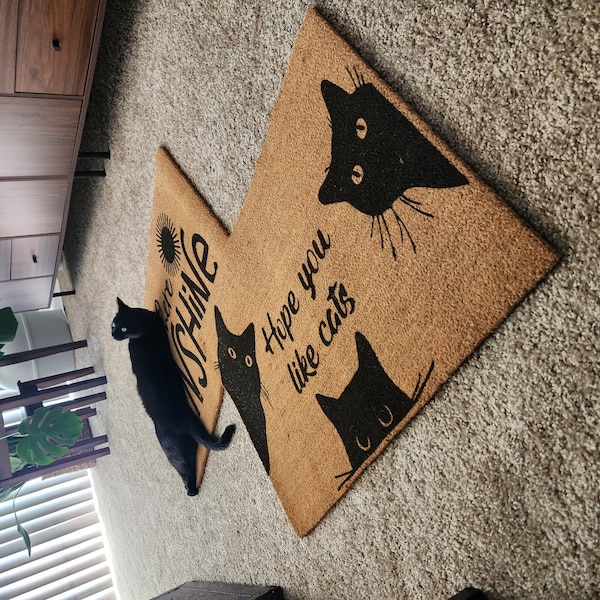 Hope You Like Cats Doormat Cat Door Mat Cat Welcome Mat Cat Gift Funny ...