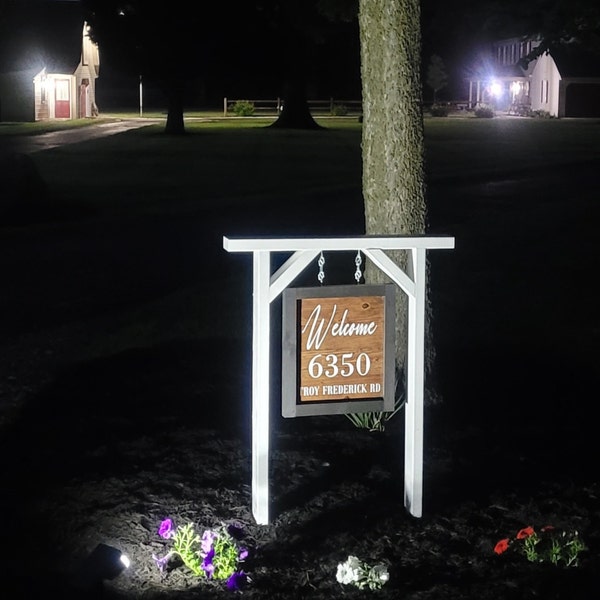 House Numbers, Hanging Yard Sign, Handmade Sign, Personalized Address ...