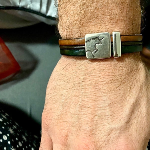 BULL BRACELET, SPANISH Souvenir, Men Bracelet, Rodeo, Bull, Toro ...