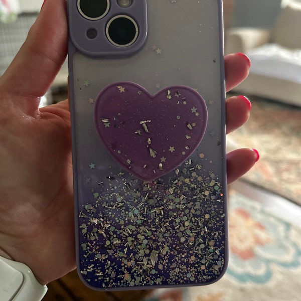 Phone Grip, Amethyst Rose Quartz Phone Holder, iPhone Holder, Natural ...