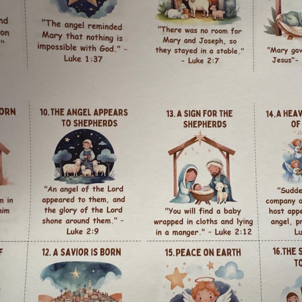 Advent Calendar Cards Christmas Nativity Story for Kids, Teens and ...