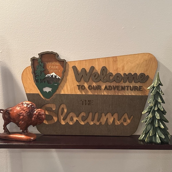 National Forest Service Welcome Sign ACRYLIC - NFS Inspired Family Name ...