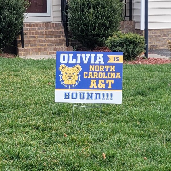 Personalized College Yard Sign, College Bound Sign, Custom University ...