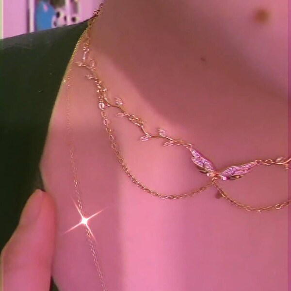 Gold Angelic Fairy Choker Necklace, Regal Angel Wings Princess Choker ...