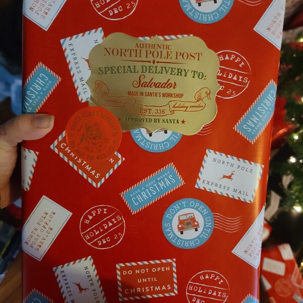 Santa Gift Labels, Santas Nice List Labels for Kids, Santa Approved ...