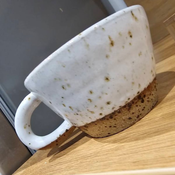 10.5 Oz Blue, Ergonomic Grip Ceramic Mugs, Elegant Handmade Ceramic ...