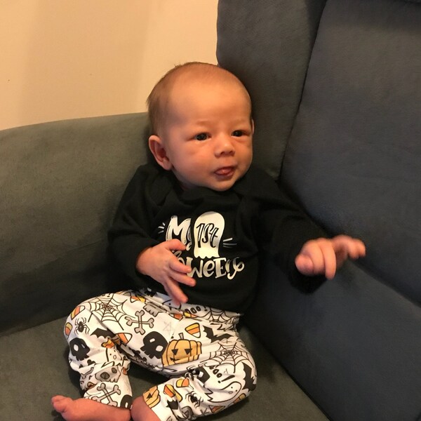 Baby Boy First Halloween Outfit Personalized, My 1st Halloween, Name, Halloween Leggings and ...