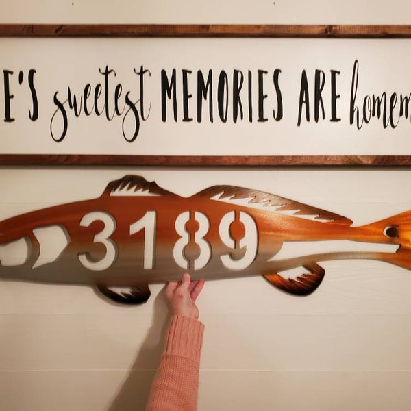 Redfish Metal Wall Art: Custom Monogram Nautical Decor - Etsy