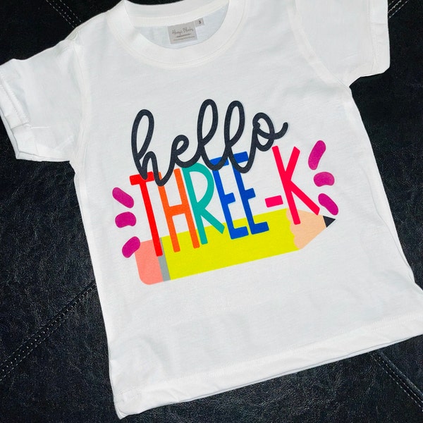 Hello Three-k SVG, Three-k SVG, Back to School Svg, Teacher Svg ...