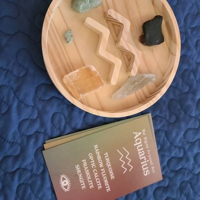 Libra Crystal Tray Wooden Crystal Tray Libra Crystal - Etsy