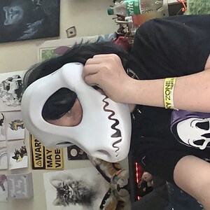 Toony Cat Feline Bone Skull Mask Movable Moving Hinge Jaw 3D Printed ...