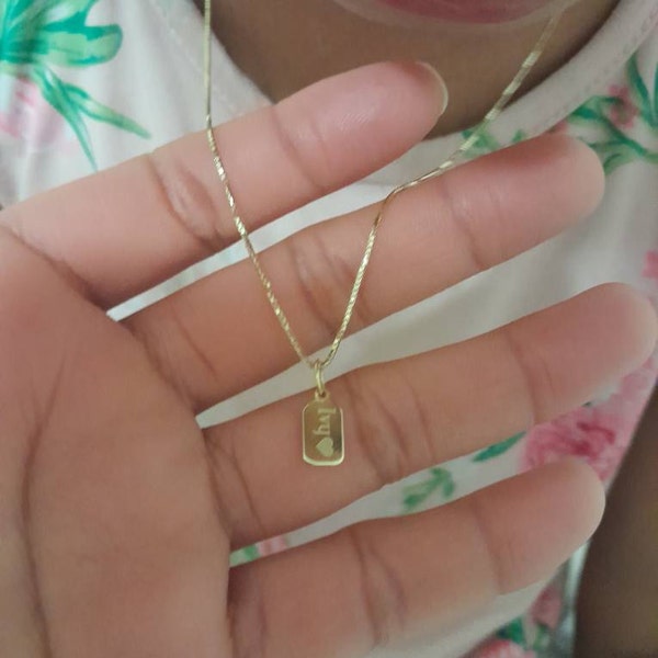 14k Solid Gold Personalized Bar Tag Pendant Only Vertical Bars Charms ...