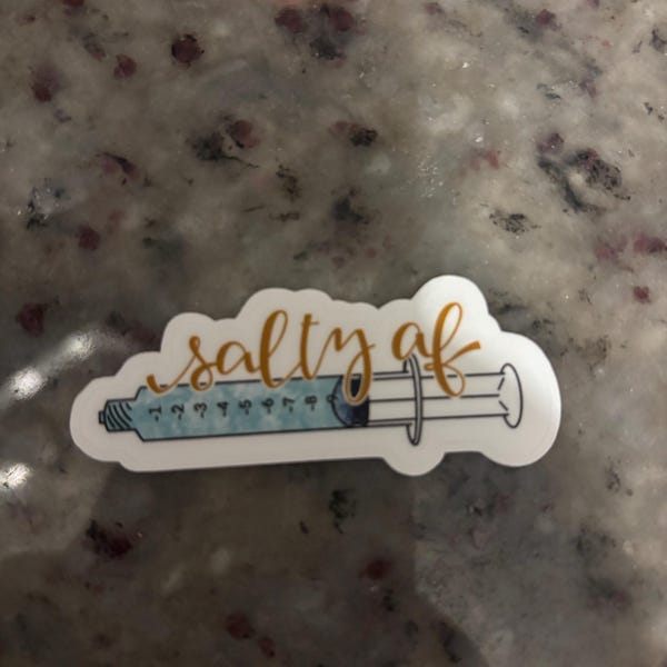 Funny Saline Flush Vinyl Sticker. Stocking Stuffer. Gift for Nurse ...