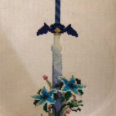 Floral Legend of Zelda Breath of the Wild Master Sword Cross Stitch ...