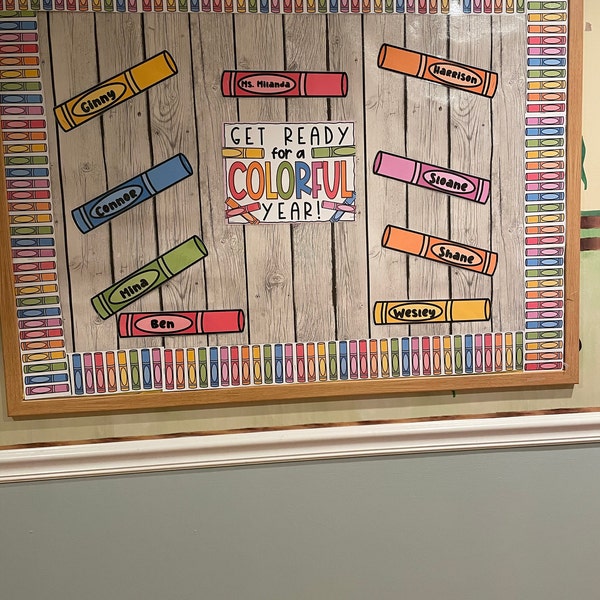 First Day of School Bulletin Board Kit: Rainbow Marker Theme (digital ...