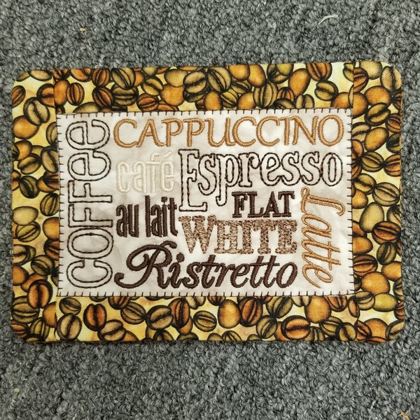 Coffee Mug Rug in the Hoop Machine Embroidery Design - Etsy