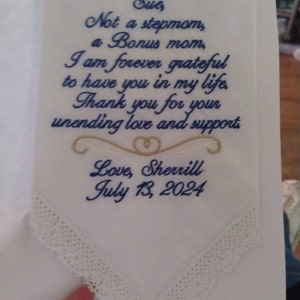 Stepdad Wedding Gift Personalized Handkerchief, Step Dad of the Bride ...
