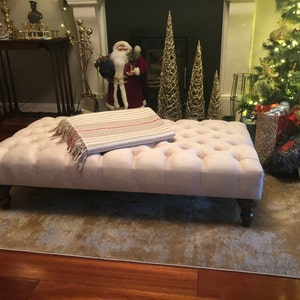 Bench Puff Furniture Upholstered Handmade Chesterfield Pouffe | Etsy