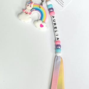 Handmade Personalised Rainbow Keyring With Pony Beads - Etsy UK