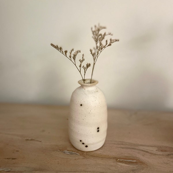 White Ceramic Reed Diffuser Bud Vase. Handmade Danish Studio Stoneware ...