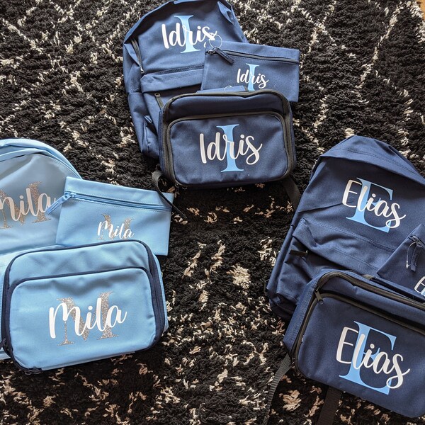 Personalised Back to School Set I Custom Name Back Pack for Kids Boys ...