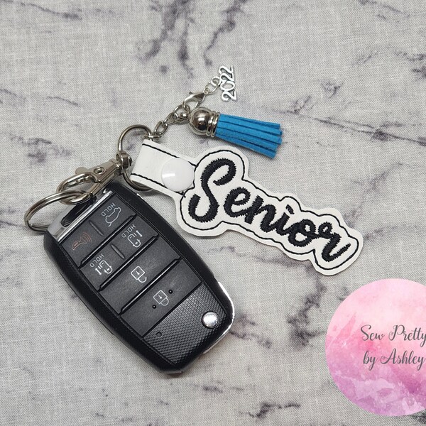 Senior Key Fob Embroidery Design, in the Hoop Snap Tab Embroidery ...