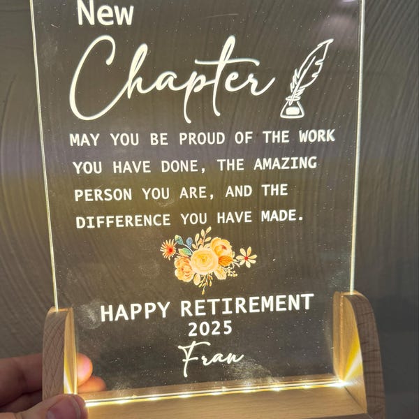 Personalized Retirement Night Light, Happy Retirement LED Light, Custom ...