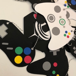 Retro Video Game Birthday Theme Banner, Gamer Party Garland Decor ...