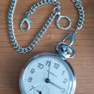 Double Albert Pocket Watch Chain and a Brass GR VI Threepenny Bit Fob ...