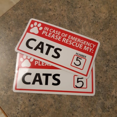 Cat Emergency Pet Rescue Sticker Vinyl Decal 1st First Aid Responder ...