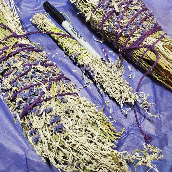 Smudge Bundle, Cedar, Sage and Lavender , Hemp Twine, Smudge Stick - Etsy