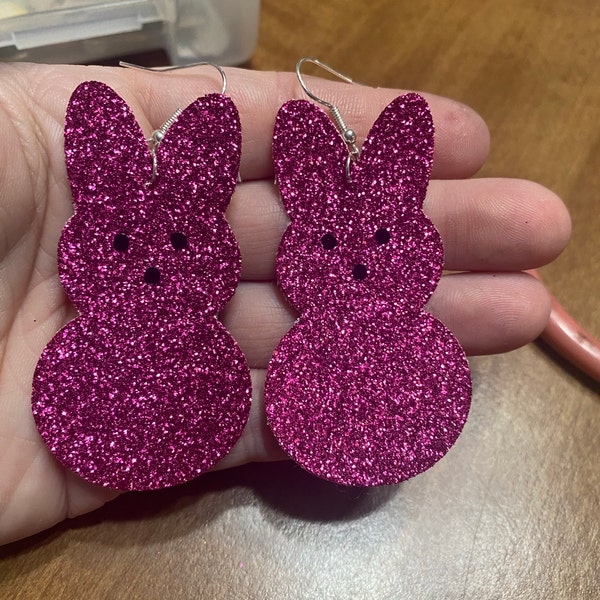 Easter Bunny Earring Svg, Peep Easter Earring Svg, Marshmallow Earring ...