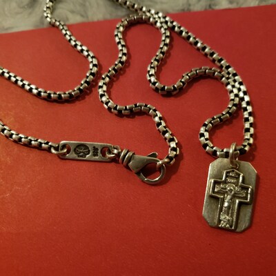 3.1mm Sterling Silver Round Box Chain Made to Order With Deep Antique ...