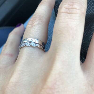 Personalized Ring Engraved Silver Band Custom Stamped Ring - Etsy