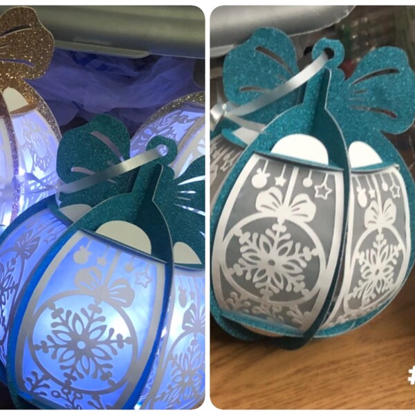 Pack 5 Hanging Christmas Ball Template - Christmas Ball SVG - DIY ...