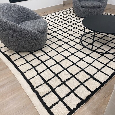 GRID RUG,MOROCCAN Rug, Handmade Rug, Berber Rug, Beni Ouarain Rug ...