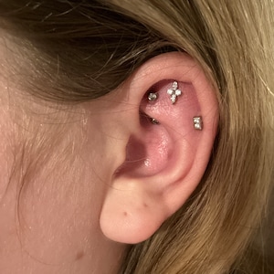 ASTM F136 Titanium Lotus Flower Conch Earring, Conch Labret, Internally ...