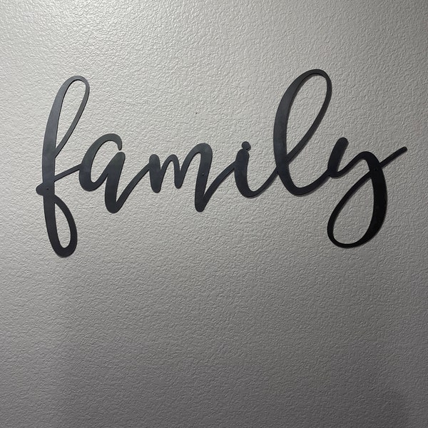 Family Metal Word | Metal Family Sign | Family Room Decor | Dining Room ...