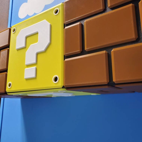 HUGE 3D Printed Question Mark Box Block From Mario Wall or Shelf Art - Etsy