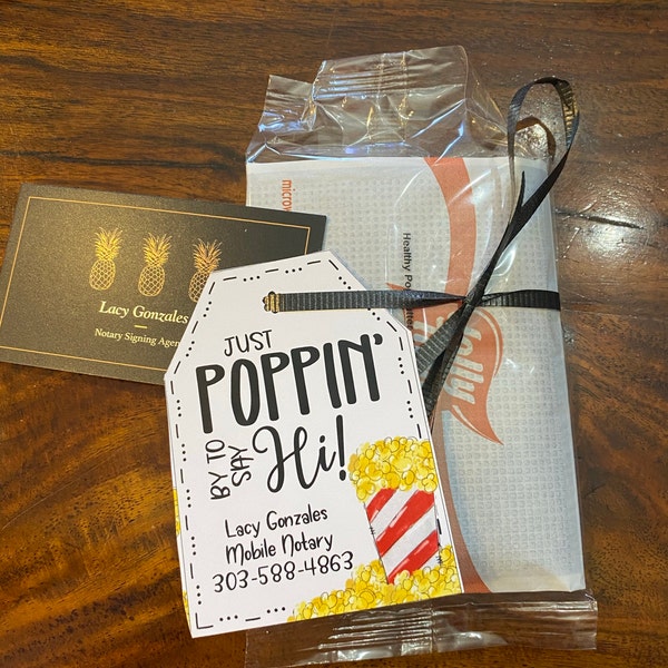 EDITABLE - Just POPPIN by to Say Hi - Popcorn Gift Tags - Printable ...