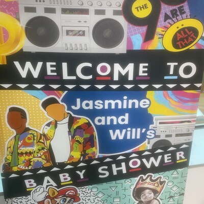 90's Birthday Party WELCOME SIGN, Theme Birthday Party Welcome Sign ...