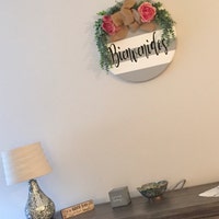 Welcome Door Sign Spanish Circle Welcome Sign Personalized Welcome Sign ...