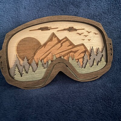 3D Layered Wood Art, Ski/snowboard Goggles - Etsy