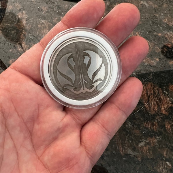 Bendu Gray Jedi Order Emblem & Code Challenge Coin Real Stainless Steel ...
