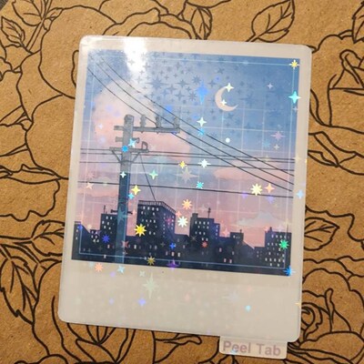 Holographic Aesthetic Sticker: Lofi City Polaroid Stickers for Planners ...