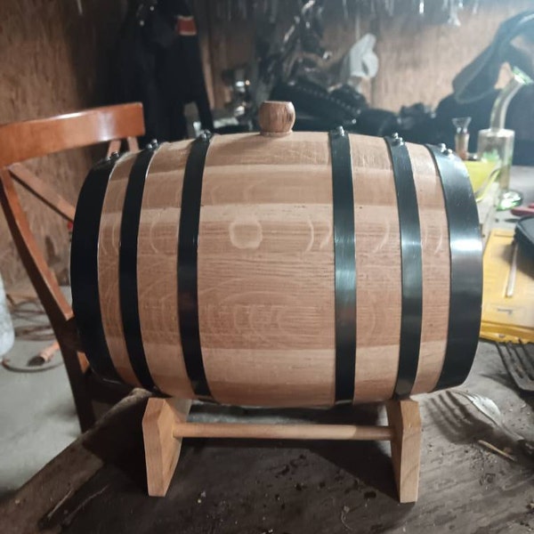 Free Personalized 2 Liter American White Oak Barrel With Wooden Base ...