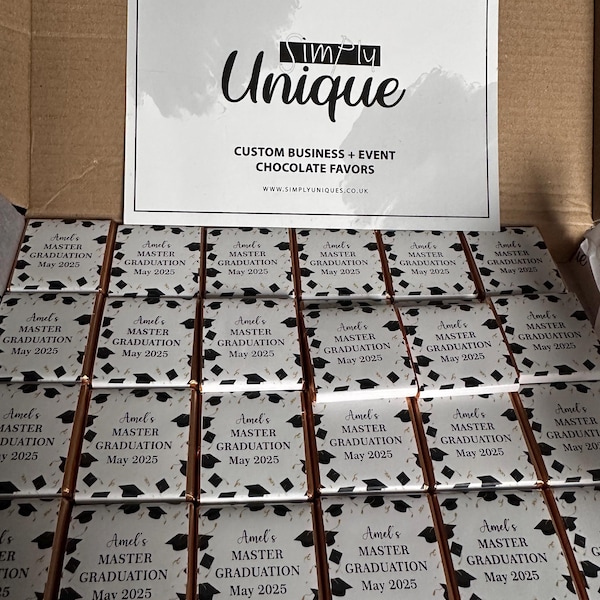 Business Custom Personalised Chocolate Favours Handmade Square Small ...